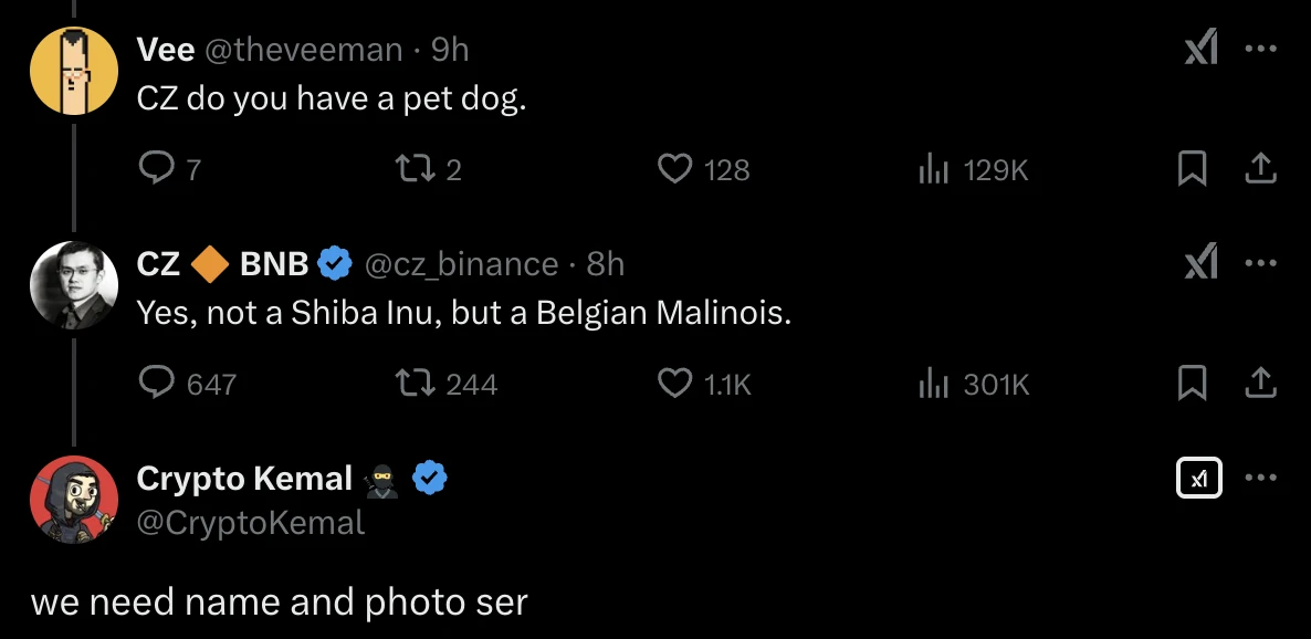 发 Meme 新手 CZ 在线补课，热心网友重金扒「狗」 -区块周刊BlockWeeks