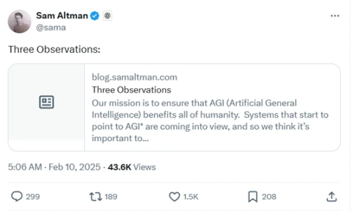 Sam Altman：AI Agent 将重塑世界经济 -区块周刊BlockWeeks